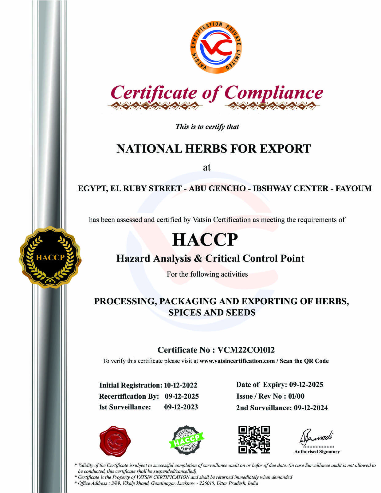 certifictes – National Herbs